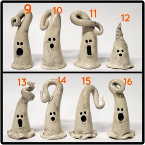 Hand Made Ceramic Clay Small Ghost Figurine for Halloween Halloween ...