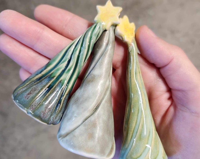 Handmade Stoneware Pottery Ceramic Miniature Mini Twisted Christmas ...