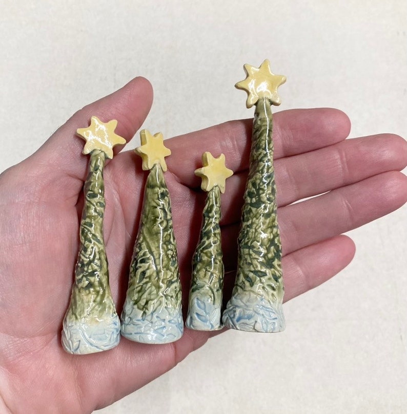Mini Miniature Hand Made Pottery Ceramic Christmas Tree Trees - Etsy