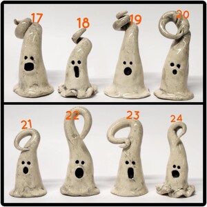 Hand Made Ceramic Clay Small Ghost Figurine for Halloween Halloween ...