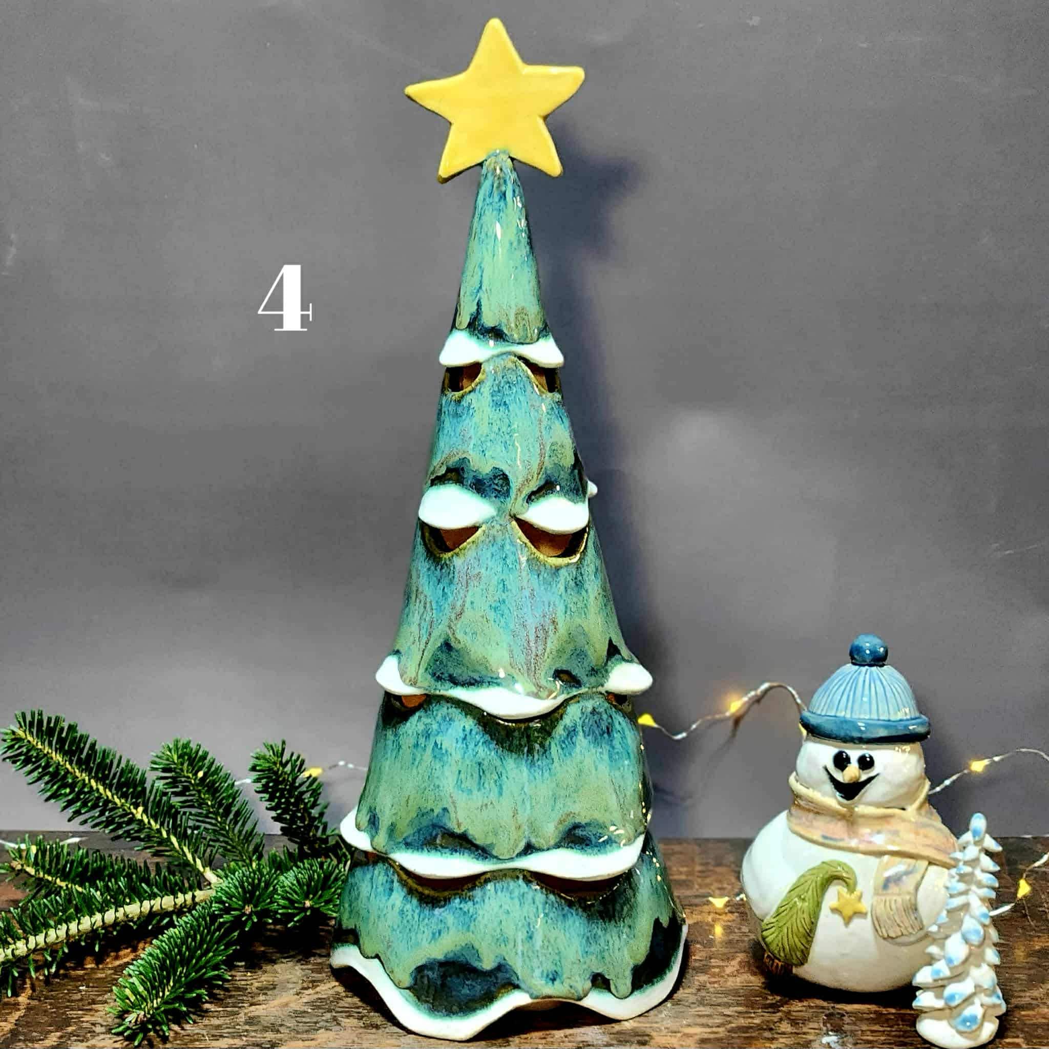Large Luminary Ceramic Pottery Hand Made Christmas Tree Trees Hand ...