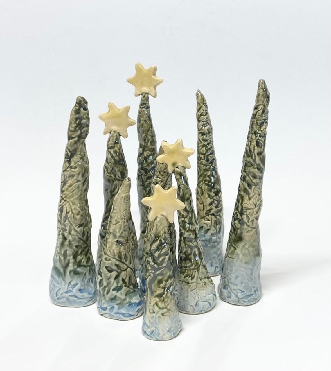 Mini Miniature Hand Made Pottery Ceramic Christmas Tree Trees - Etsy