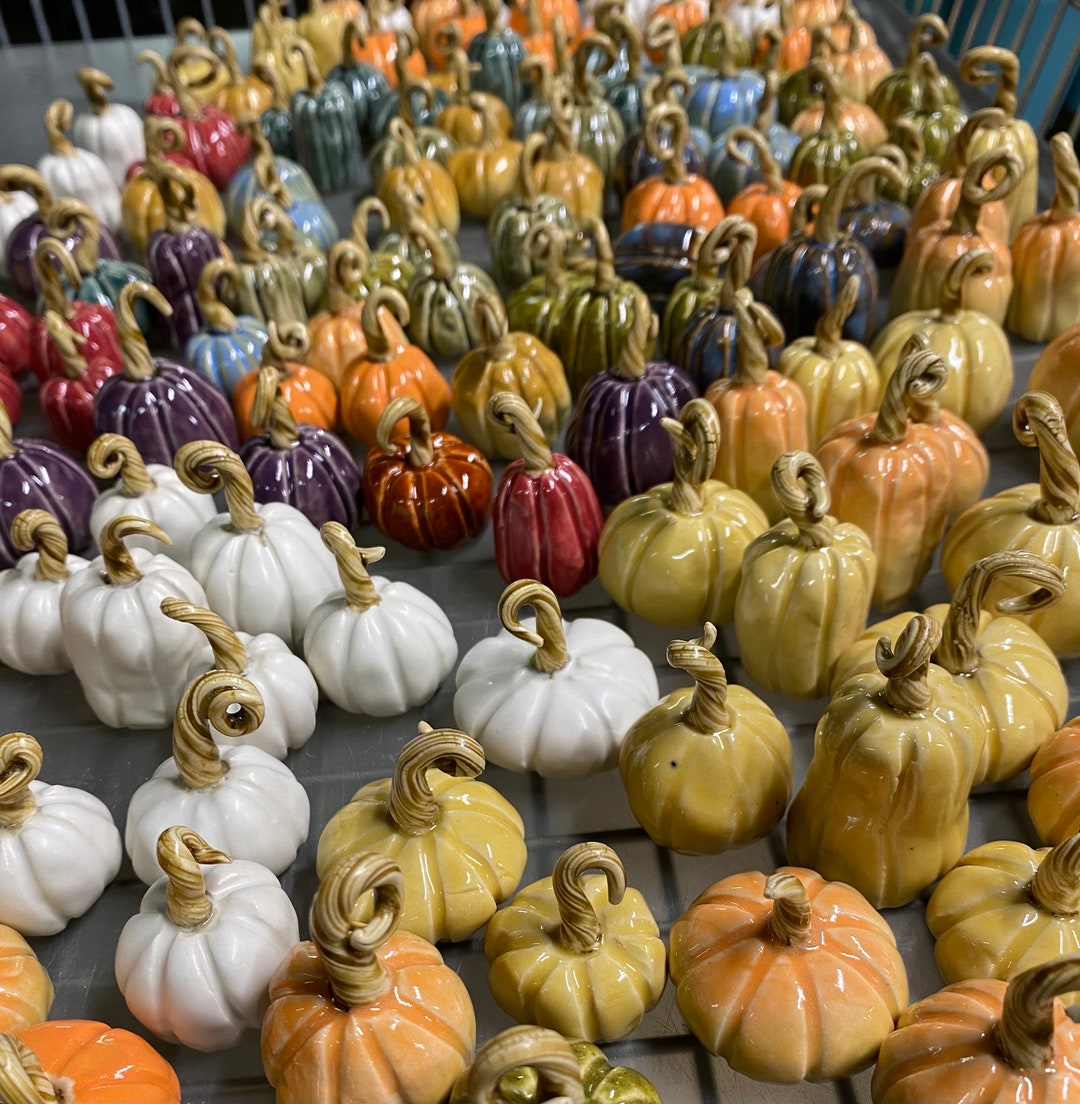 Hand Made Ceramic Stoneware Mini Miniature Pumpkin Pumpkins Fall Decor ...