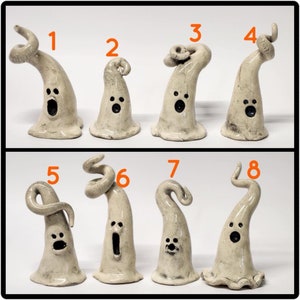 Hand Made Ceramic Clay Small Ghost Figurine for Halloween Halloween ...