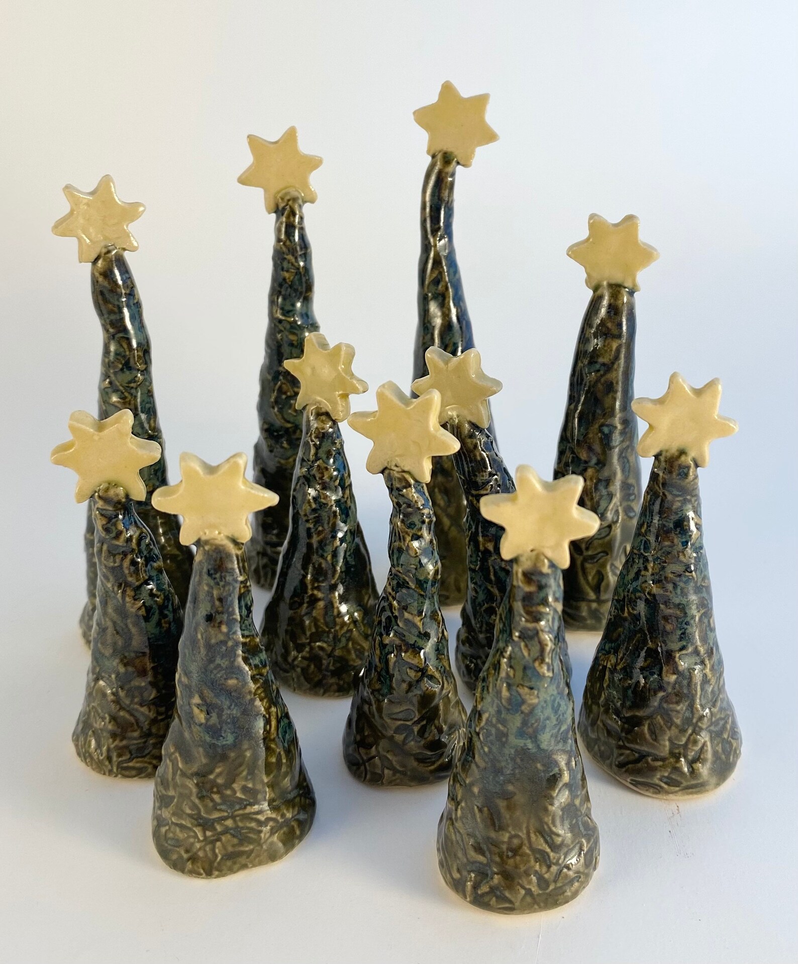 Mini Miniature Hand Made Pottery Ceramic Christmas Trees - Etsy