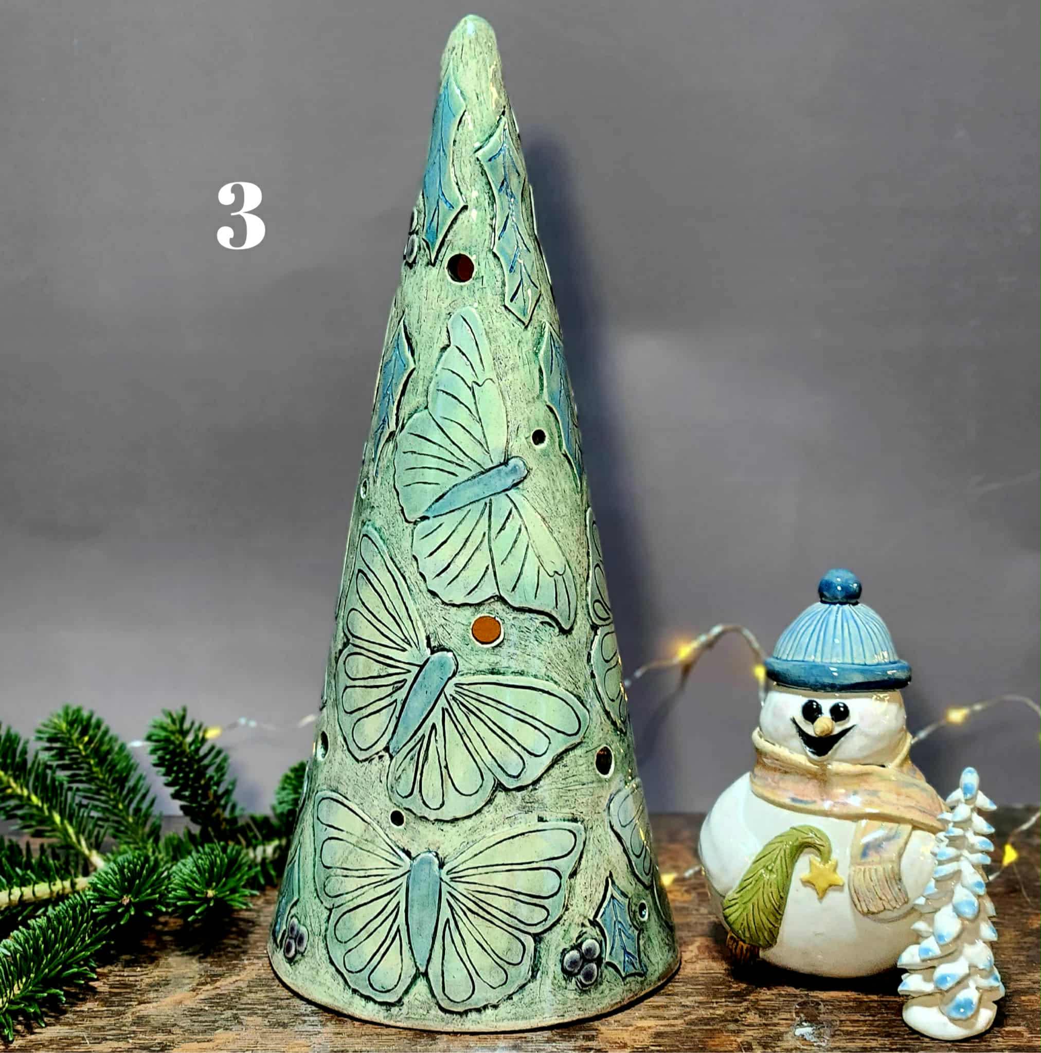Large Luminary Ceramic Pottery Hand Made Christmas Tree Trees Hand ...