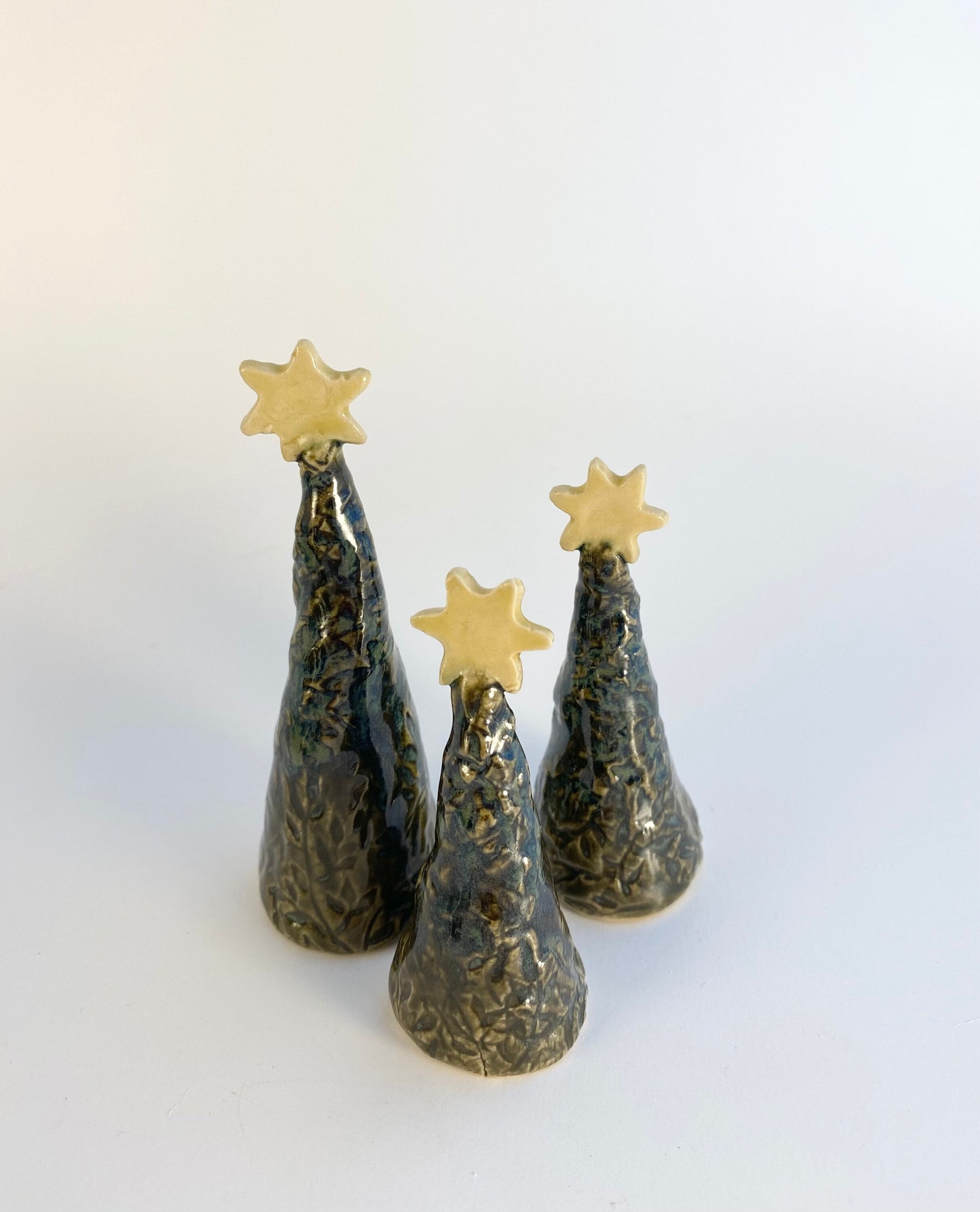 Mini Miniature Hand Made Pottery Ceramic Christmas Trees - Etsy