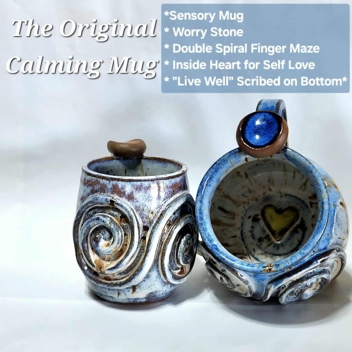 Original Calming Mug Anxiety Stress Fidget Stress Worry Stone Hand Made ...