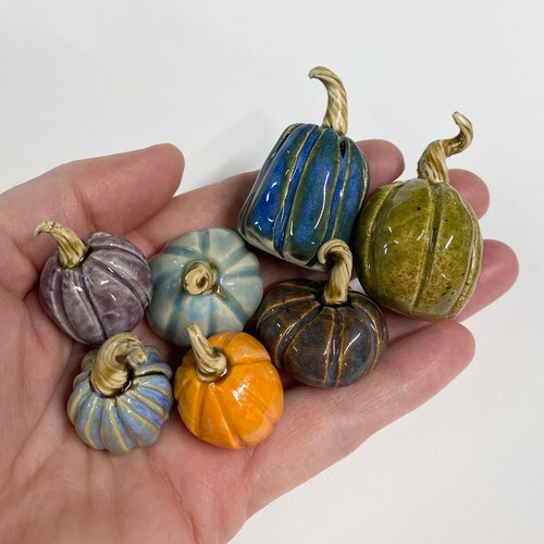 Hand Made Ceramic Stoneware Mini Miniature Pumpkin Pumpkins - Etsy