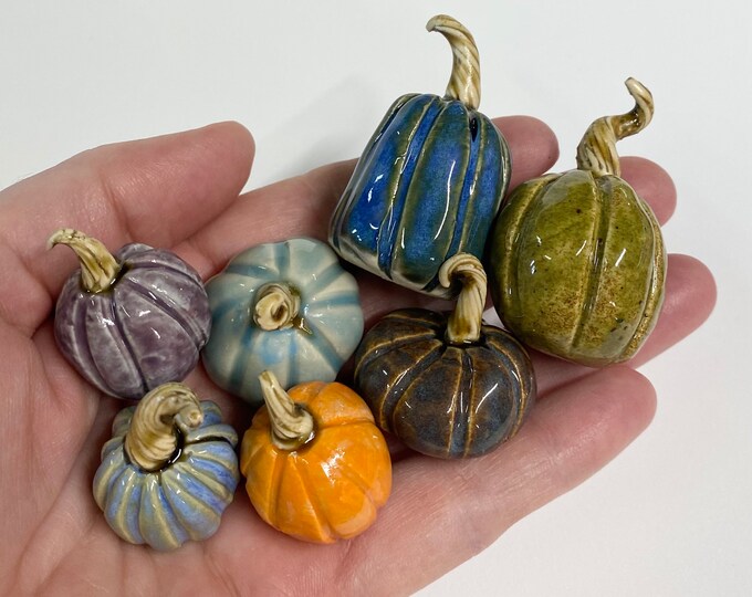 Hand Made Ceramic Stoneware Mini Miniature Pumpkin Pumpkins - Etsy