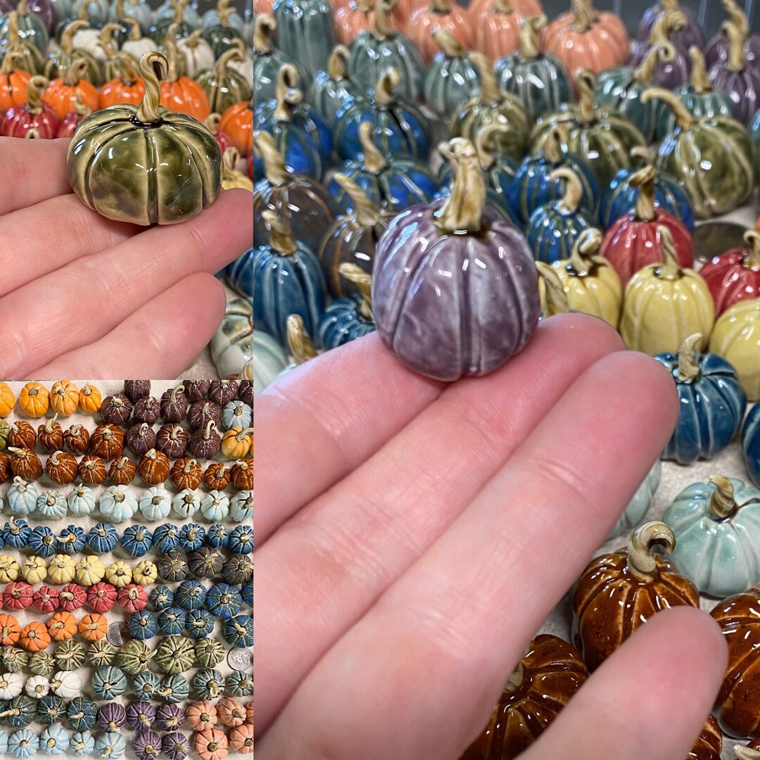 Hand Made Ceramic Stoneware Mini Miniature Pumpkin Pumpkins Fall Decor New Colors Added - Etsy