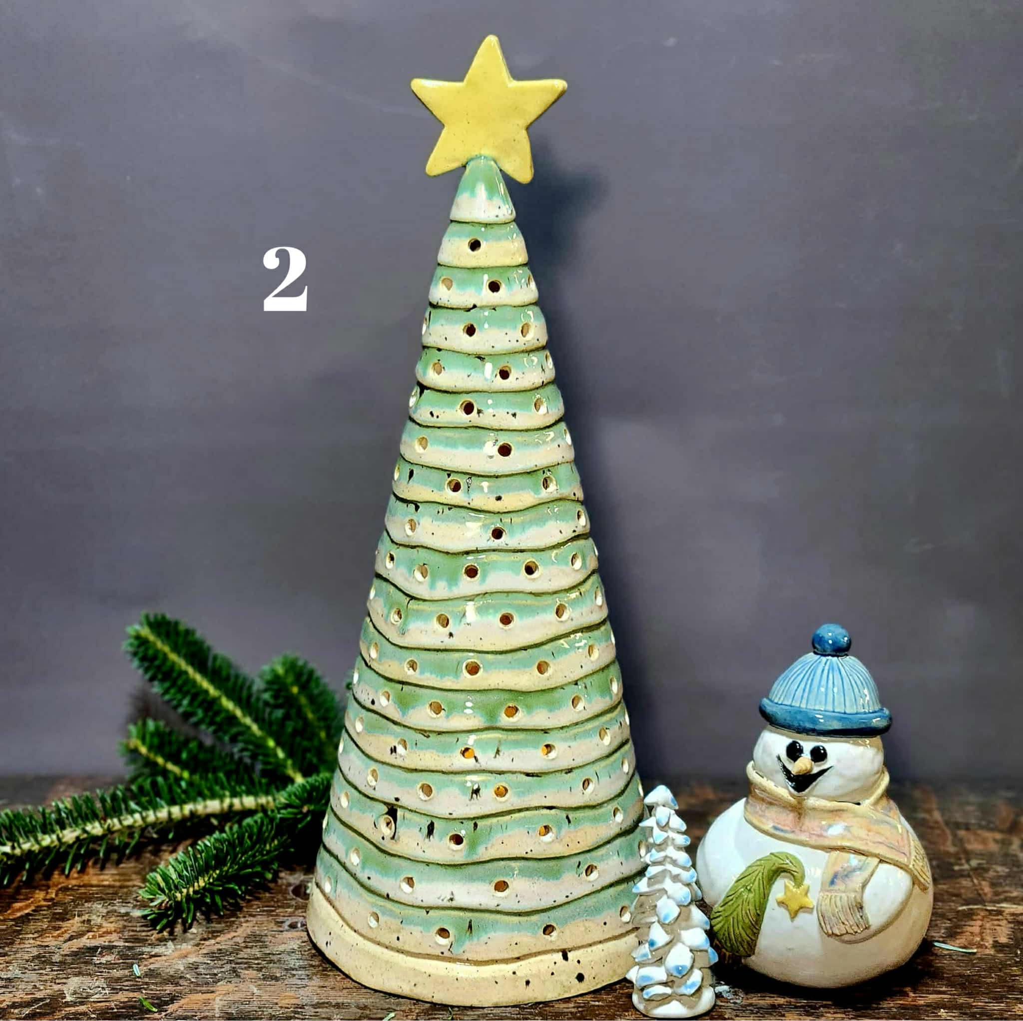 Large Luminary Ceramic Pottery Hand Made Christmas Tree Trees Hand ...