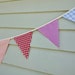 Vintage Picnic Gingham Banner Bunting, Fabric Garland Flags, Blue ...