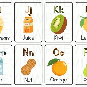 Printable ABC Food Flashcards: A Collection of 26 Colorful Cards ...