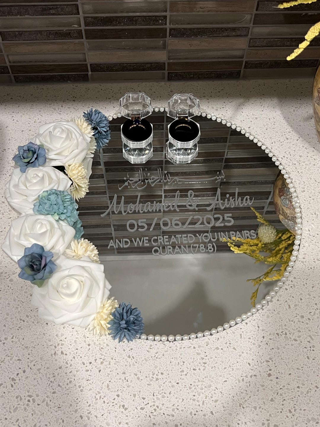 Custom Wedding Ring Tray: Personalized Nikkah Engagement Decor - Etsy