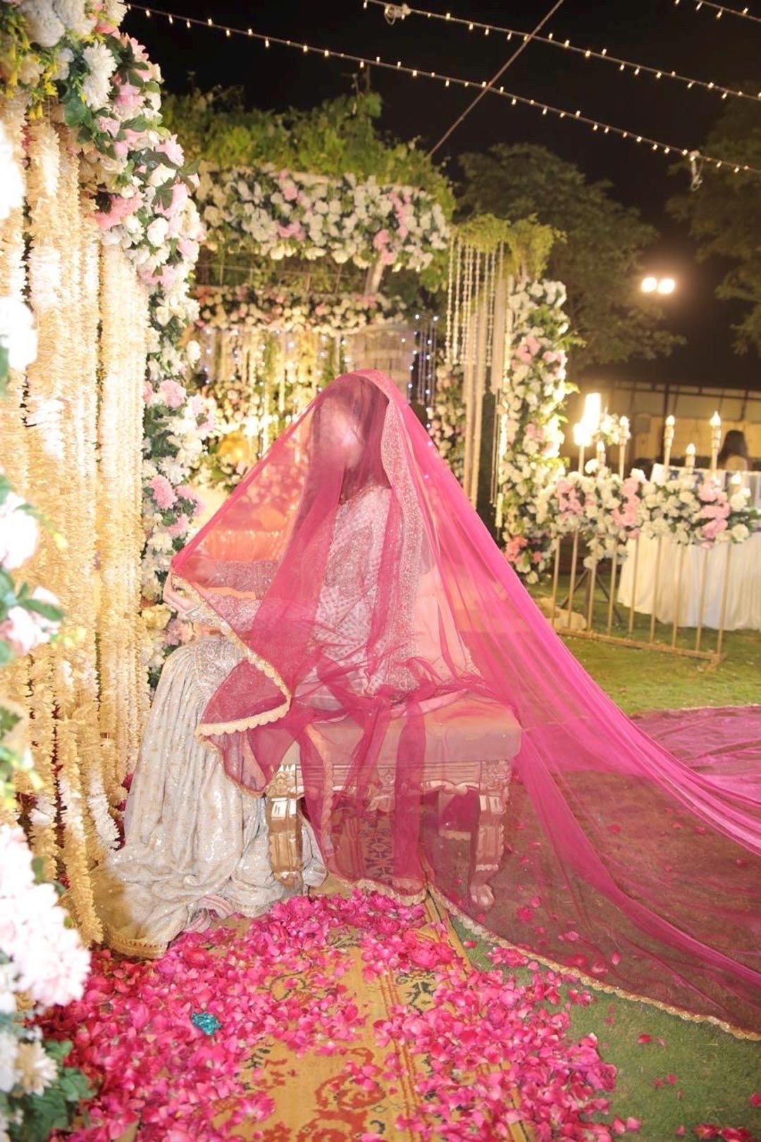 Elegant Net Wedding Veil: Muslim Nikkah, Pakistani Bride - Etsy