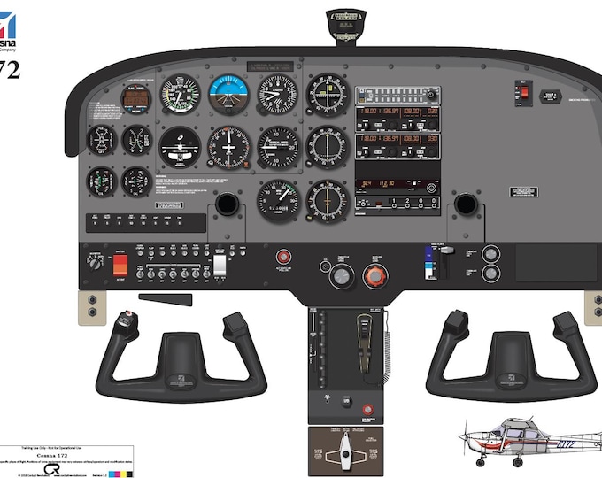 Cessna 172 (six Pack) Digital Cockpit Poster – Cessna Aircraft for ...