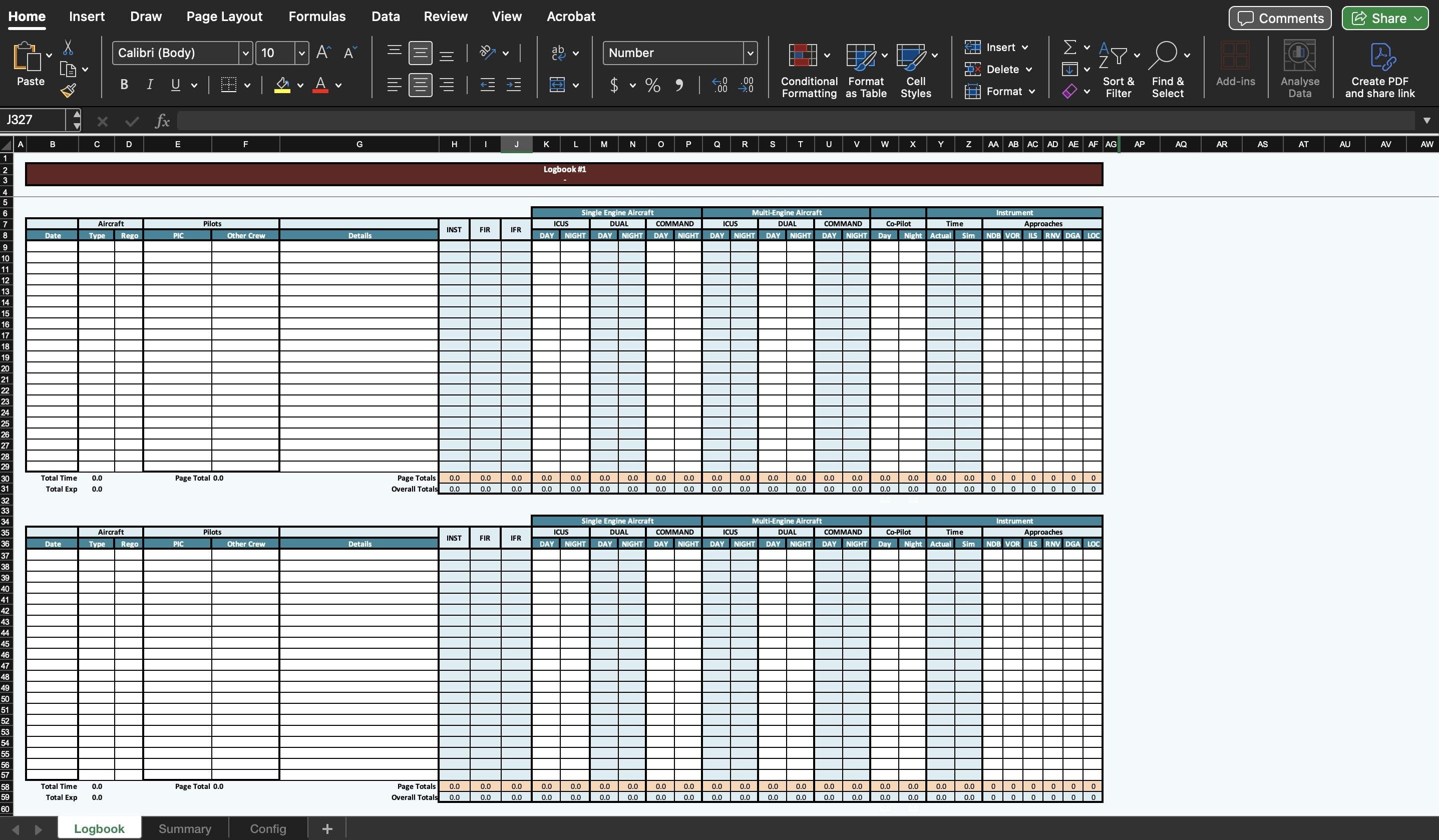 Electronic Digital Pilot Logbook - CASA Australian Version - Excel - Etsy