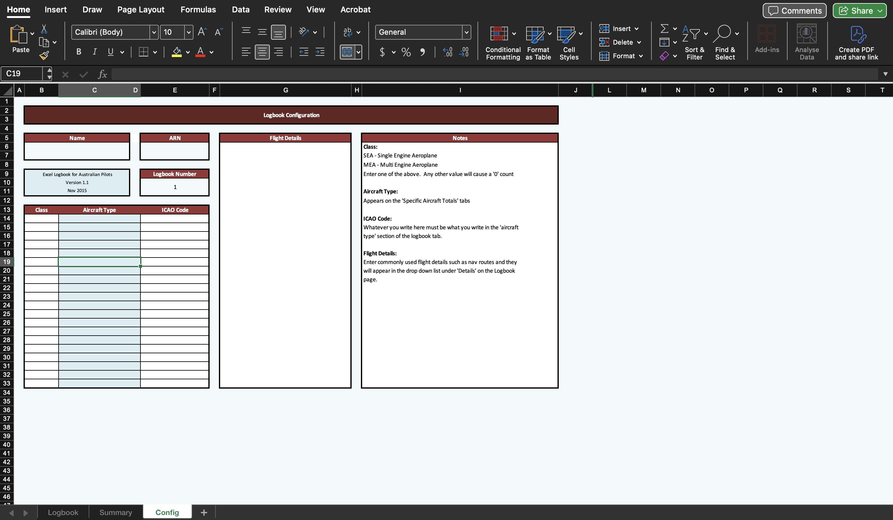 Electronic Digital Pilot Logbook - CASA Australian Version - Excel - Etsy