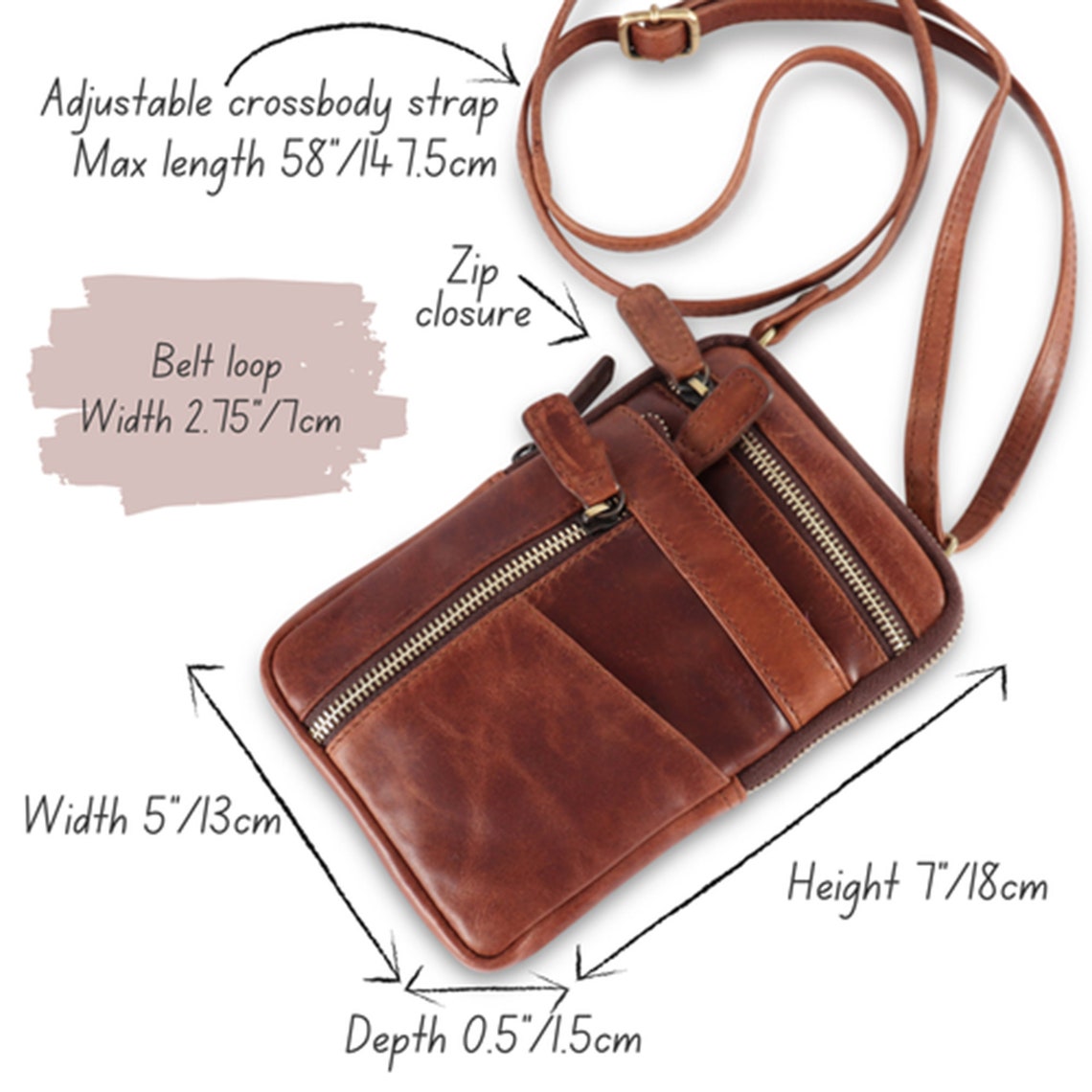 Leather Smartphone Bag Iphone Pouch Smartphone Pouch Travel - Etsy