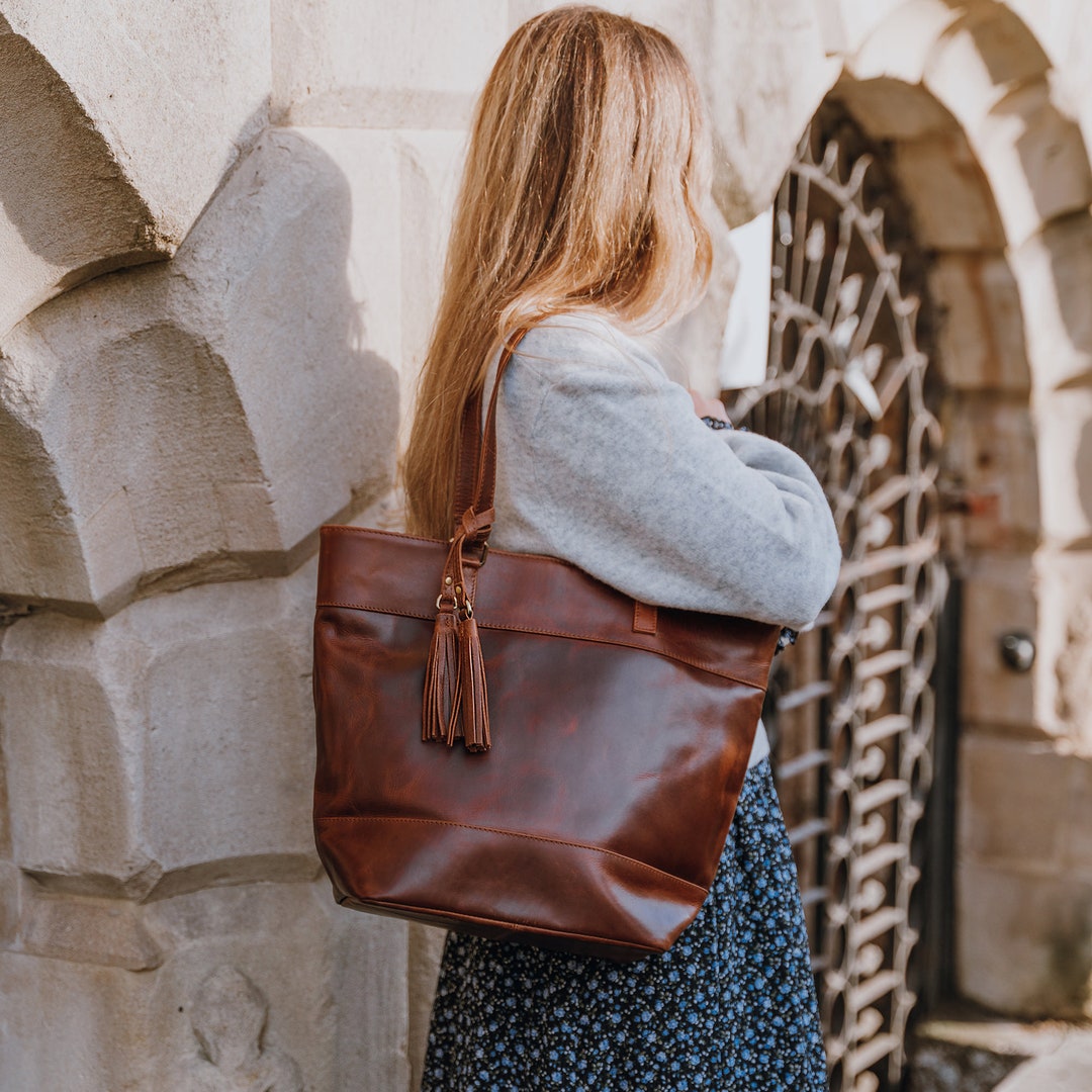 Leather Tote Bag, Laptop Bag, Womens Work Bag, New Job Gift - Etsy