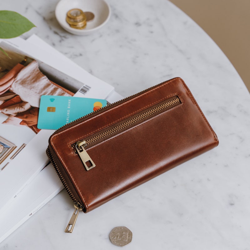 Womens Long Wallet Zip Leather - Etsy
