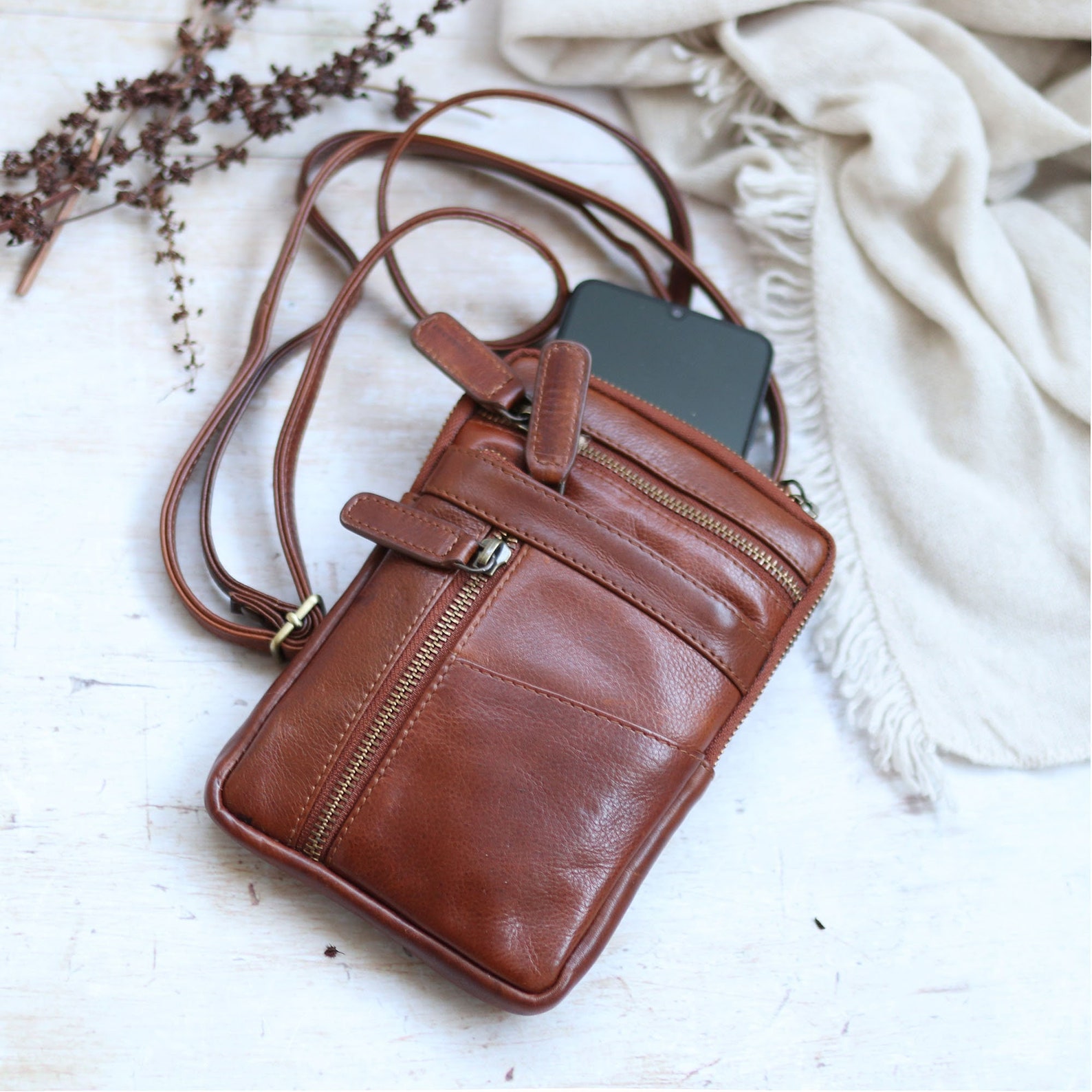 Leather Smartphone Bag Iphone Pouch Smartphone Pouch Travel | Etsy