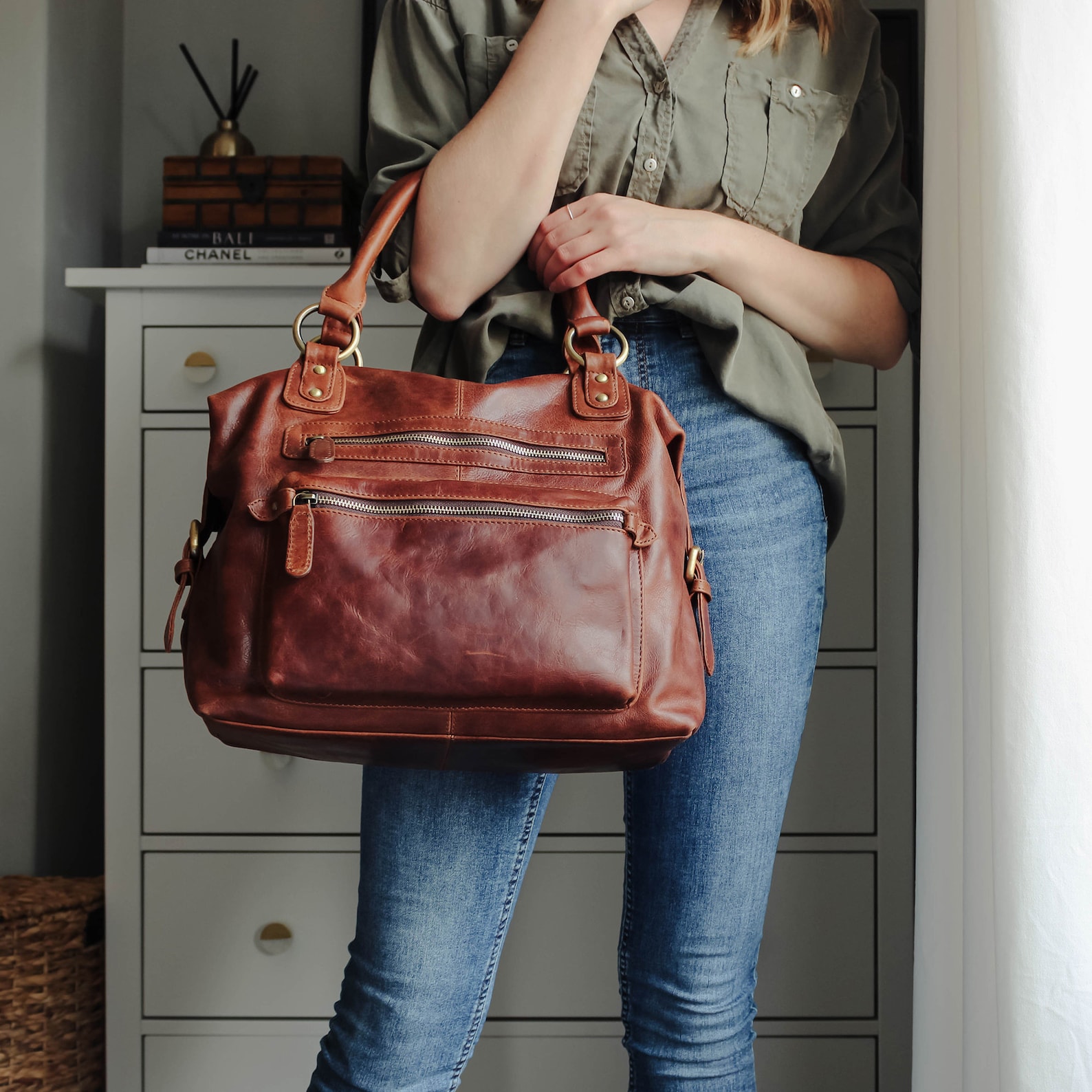 Leather Handbag Leather Purse Top Handle Bag Brown - Etsy UK