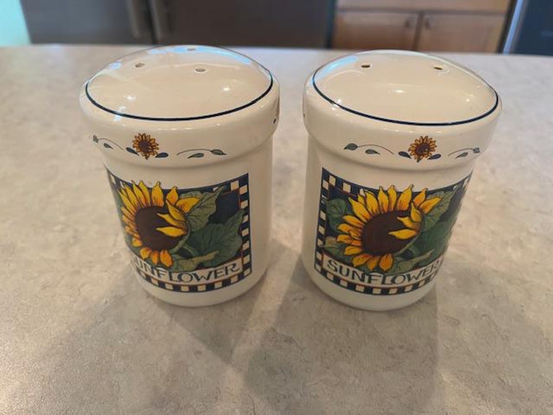 Vintage Sunflower Susan Winget Salt and Pepper Large for Certified ...