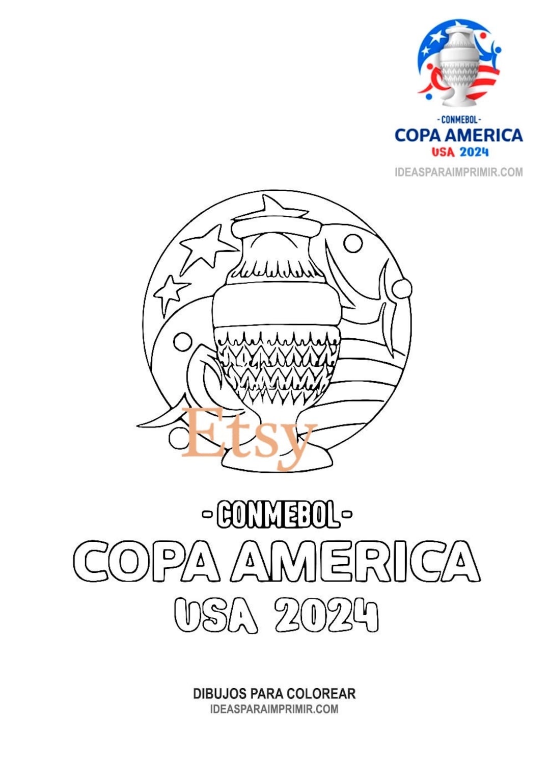 Have Fun and Learn Pack of 3 Coloring Pages of the Copa América 2024 - Etsy