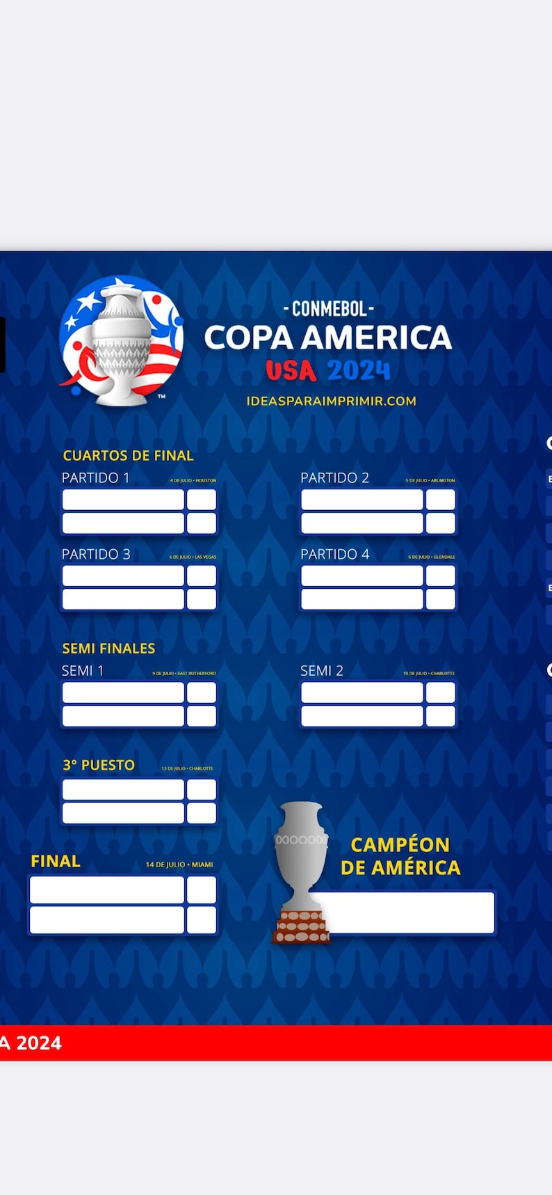 Fixtur Copa América 2024 Digital Downloadable - Etsy