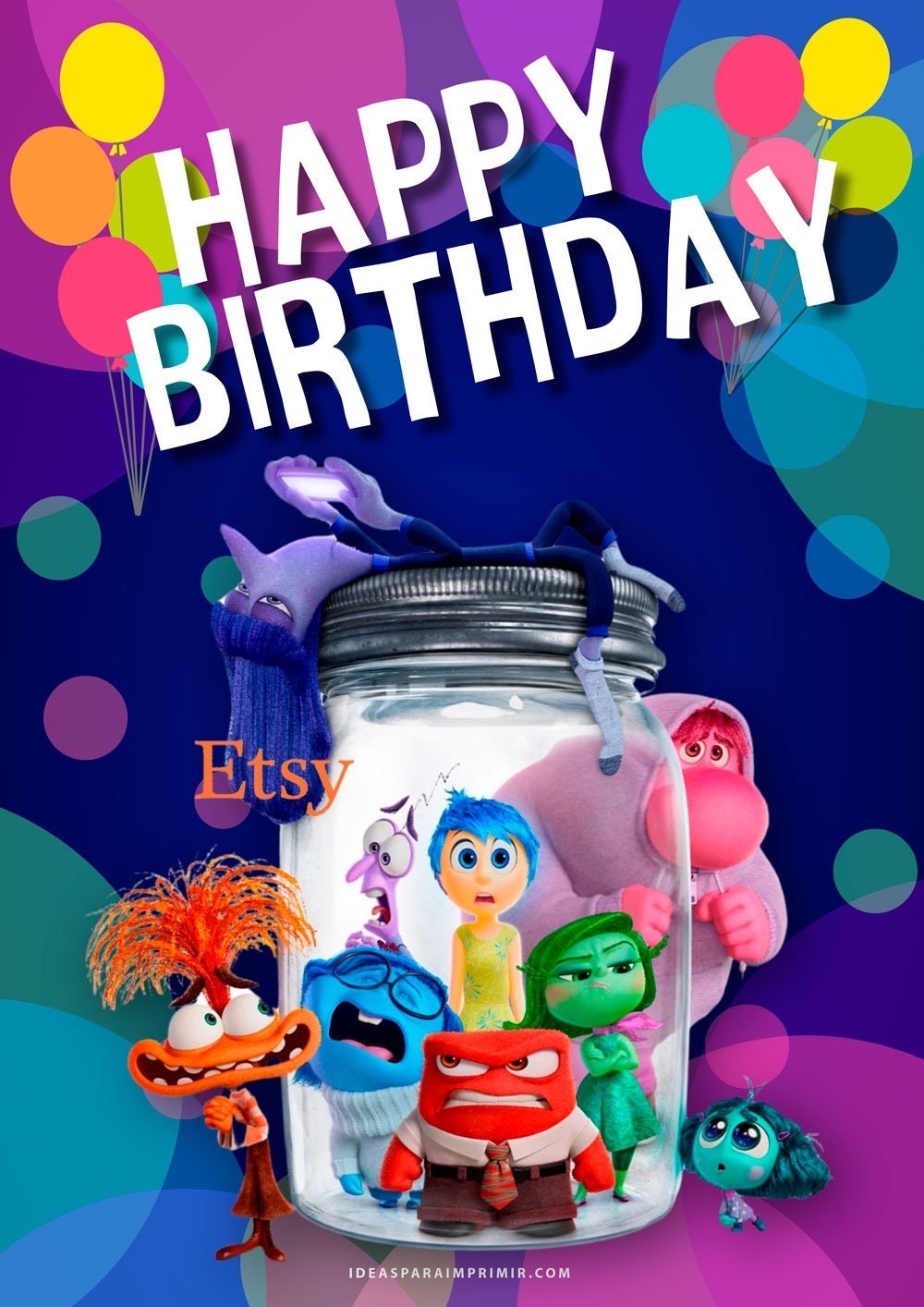 Inside Out 2 “digital Birthday Card - Printable PDF” - Etsy