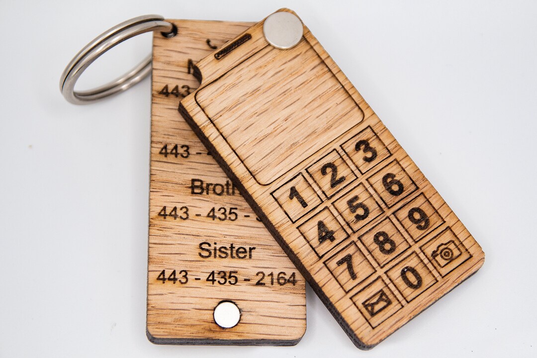 Personalized Emergency Contacts Keychain Child Safety Phone Number Key ...