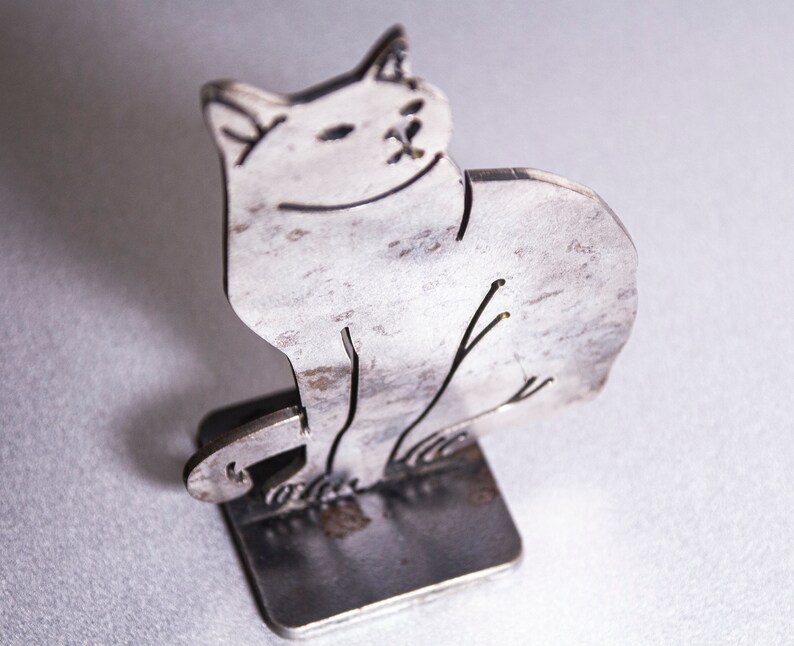Silhouette Cat Decor Tabletop Cat Art Metal Cat Art Cat - Etsy