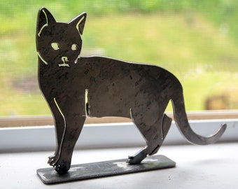 Metal Cat Sculpture - Etsy