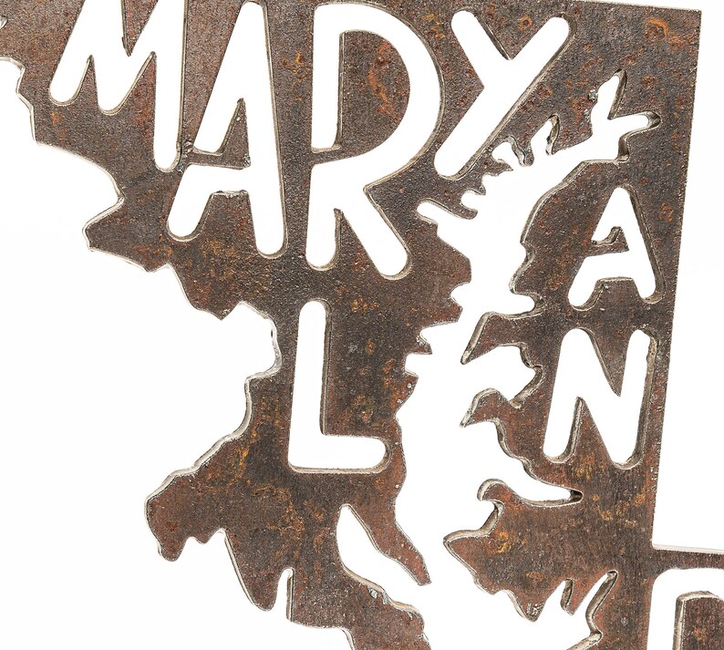 Metal Maryland Cutout Custom MD Map Sign Maryland State - Etsy