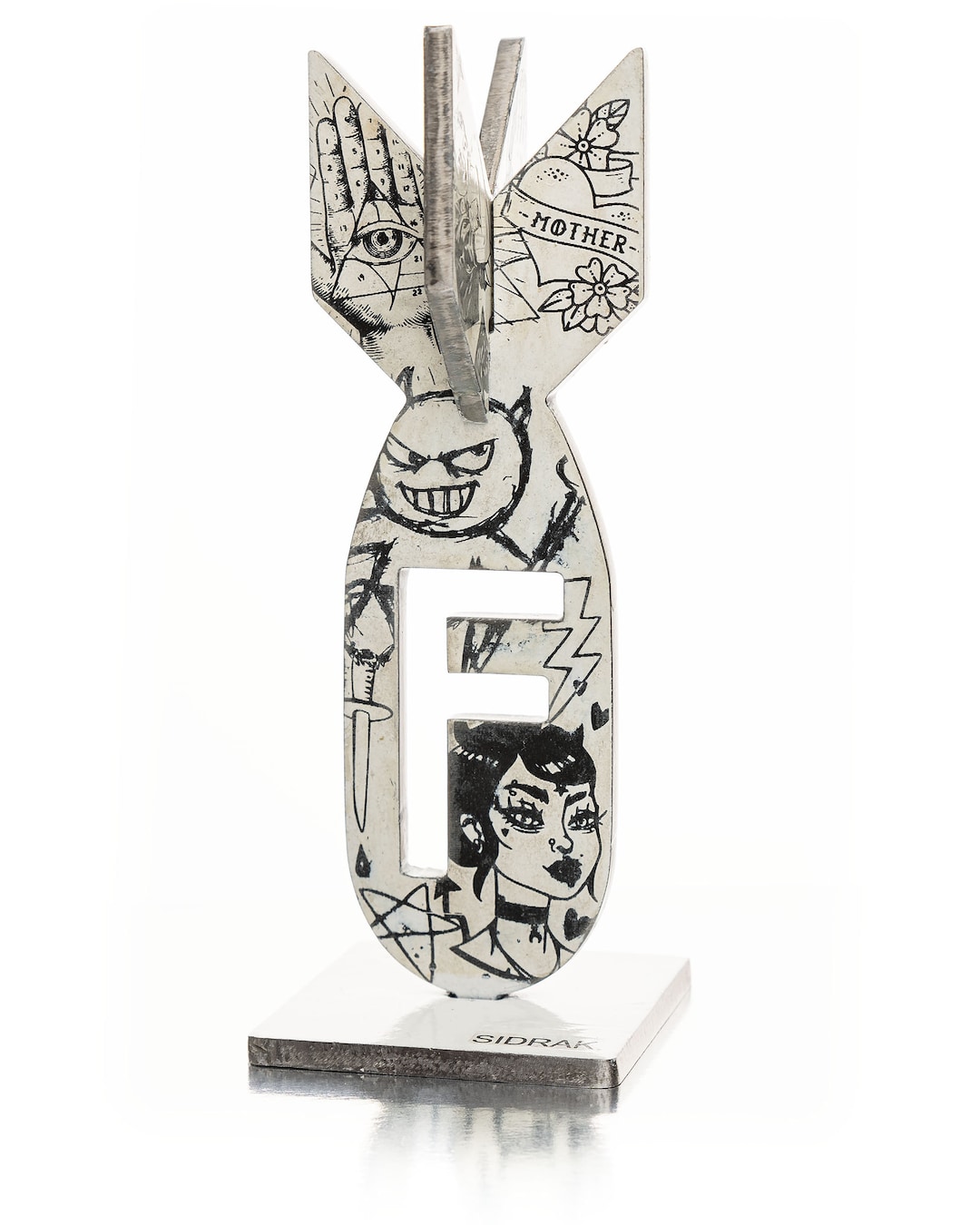 Tattoo Style Desk Art F BOMB Desk Art F Word Art Unique Metal Art Cuss ...