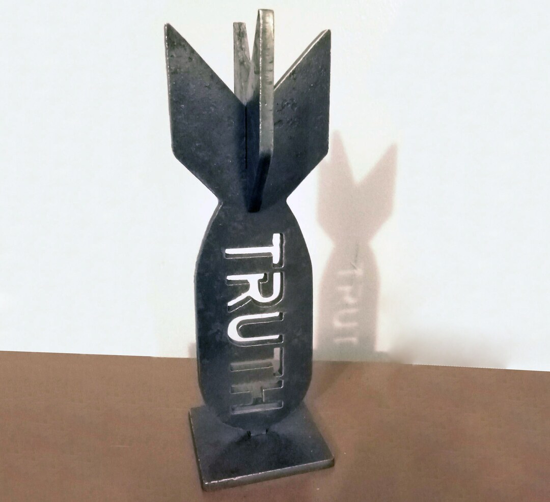 Metal Truth Bomb Paperweight: Modern Steel Desk Art - Etsy