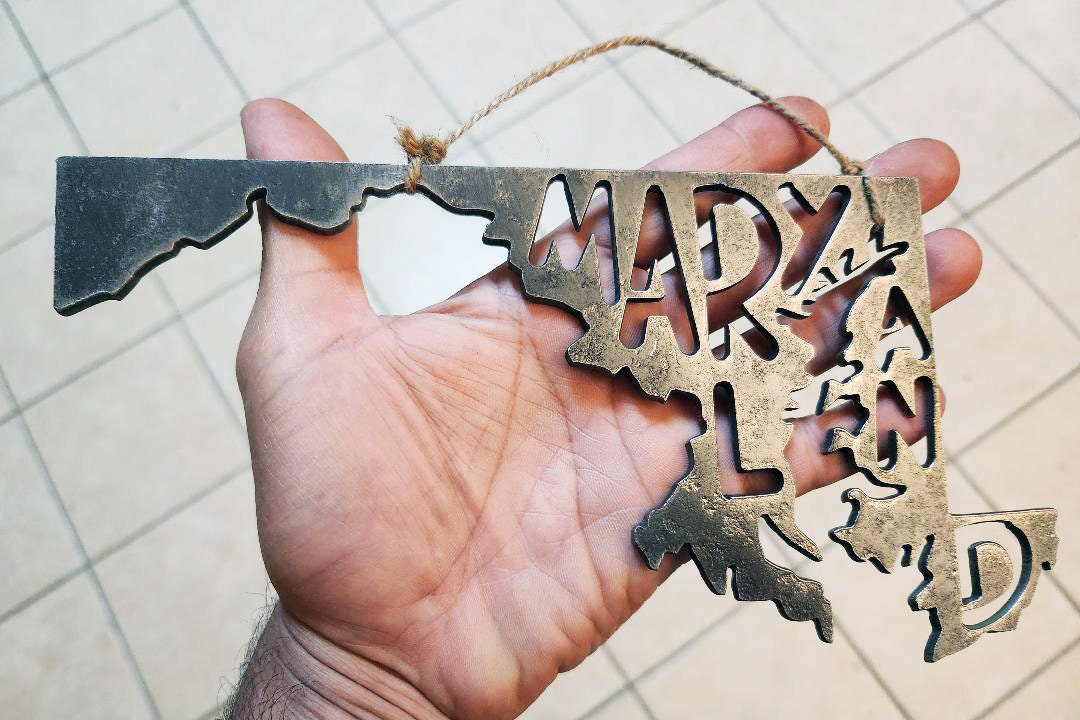 Metal Maryland Cutout Custom MD Map Sign Maryland State - Etsy