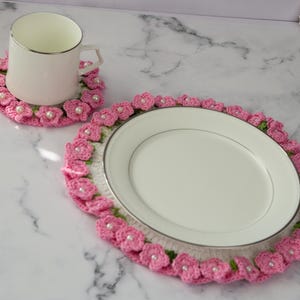 Coaster Crochet Flower Set Delicate Beautiful Coaster Tea Party ...