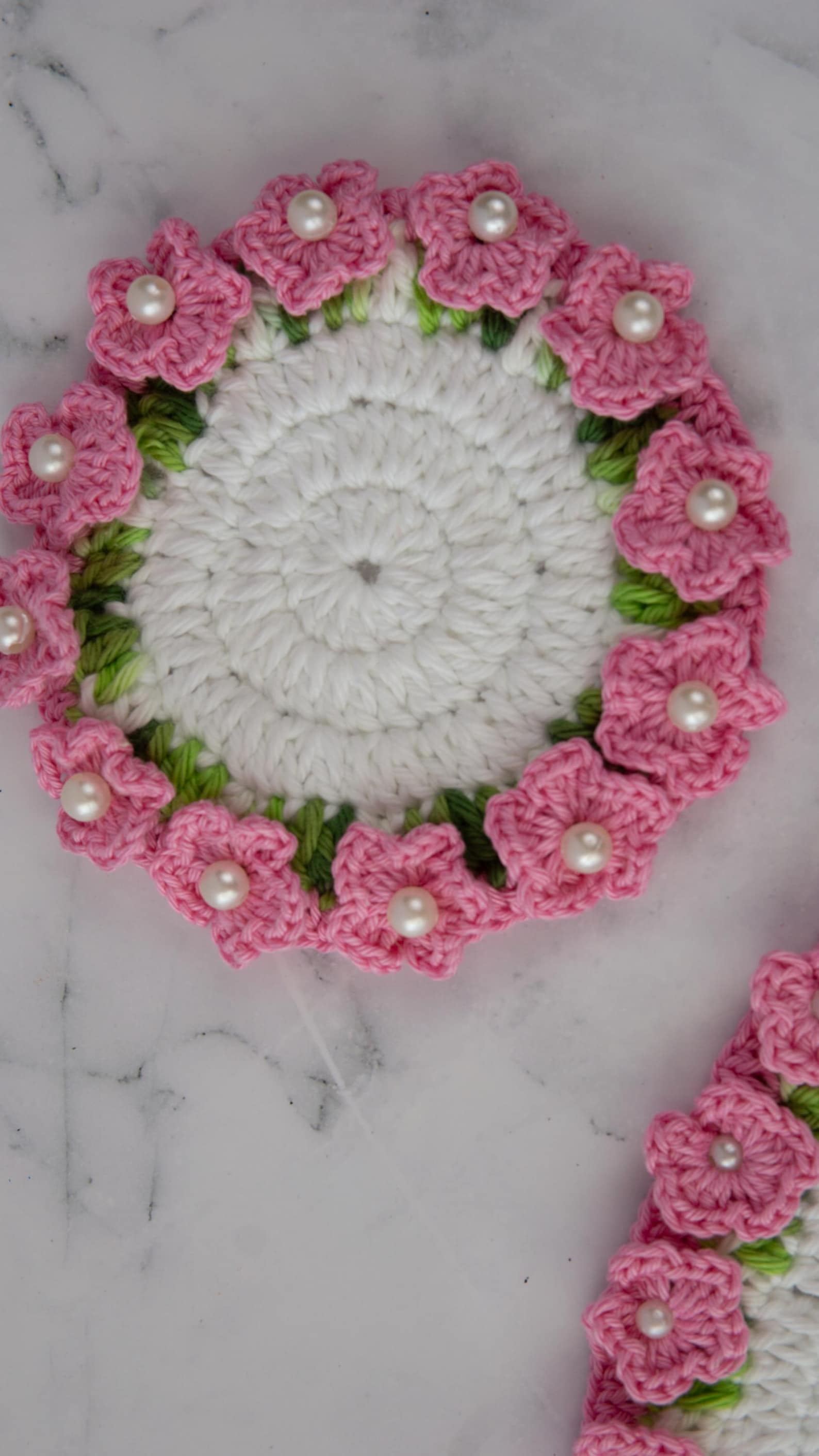 Coaster Crochet Flower Set Delicate Beautiful Coaster Tea Party ...