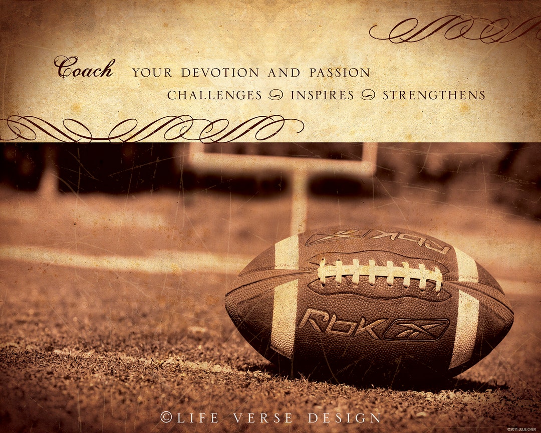 Personalized Football Coach Gift Football Coach Keepsake Sports Art ...