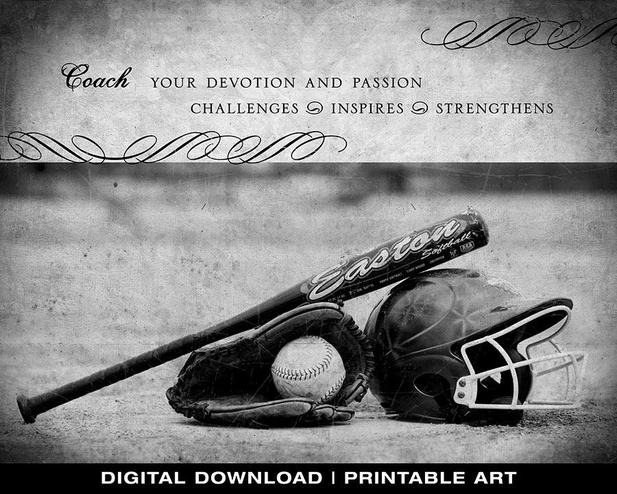 Softball Coach Printable Gift, Instant Download, Digital Download ...
