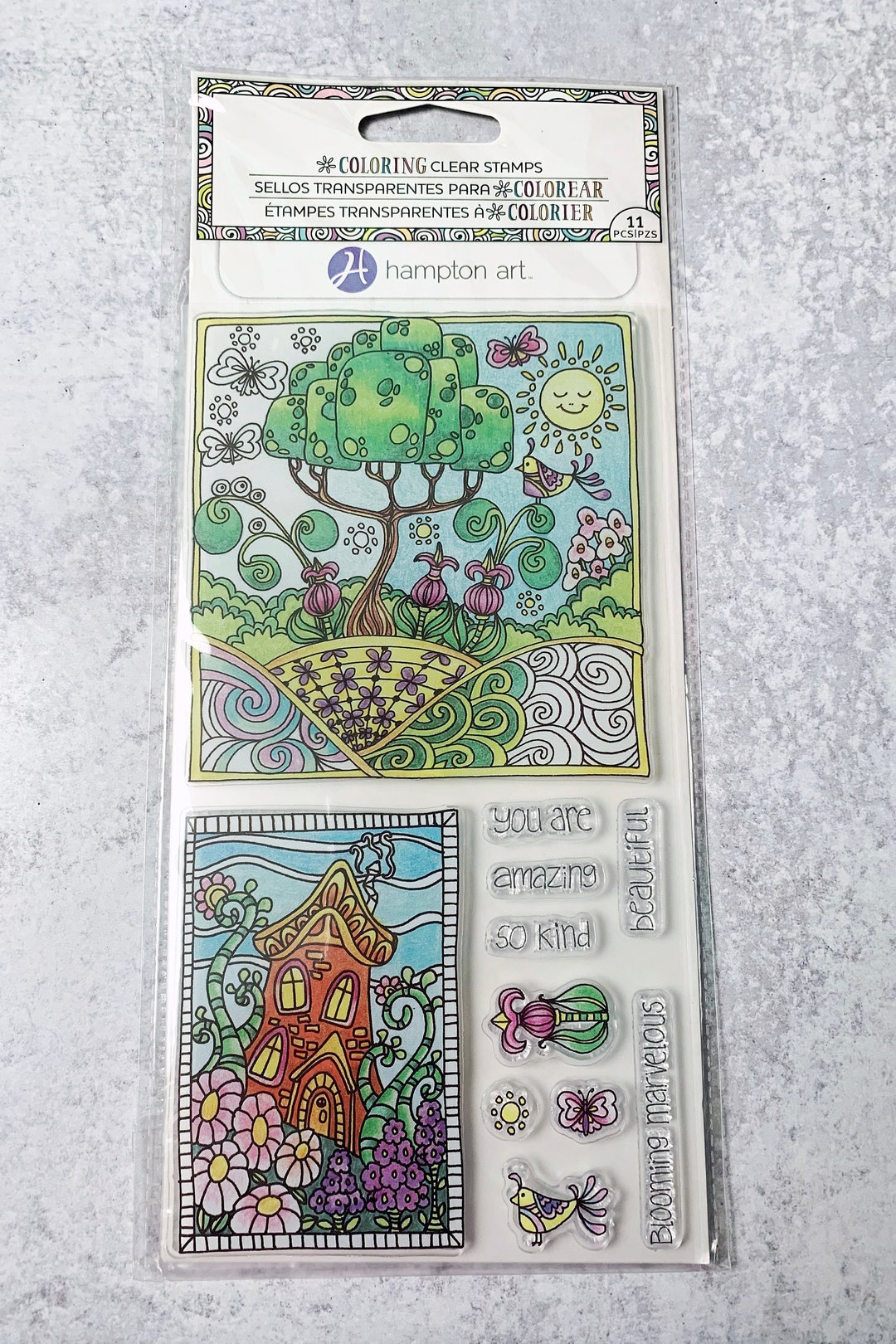 Hampton Art Clear Cling Rubberstamps for Coloring #6 - Etsy