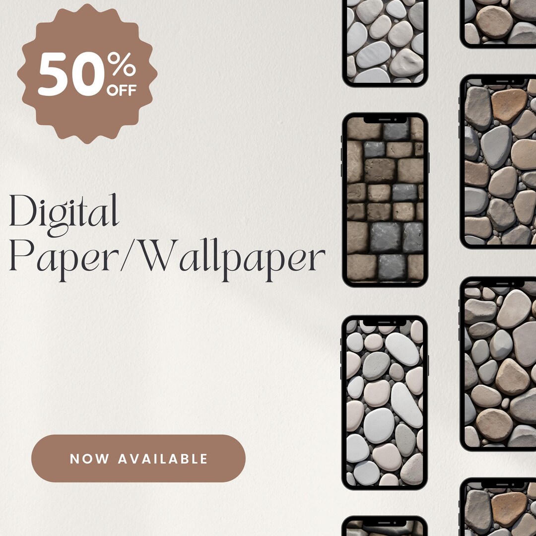 Seamless Rustic Cobblestone Textures Fantasy Stone Wood Plank Digital ...