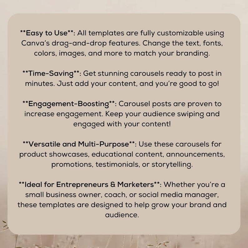 35 Instagram Business Carousel Templates | 6-page Editable Carousel ...