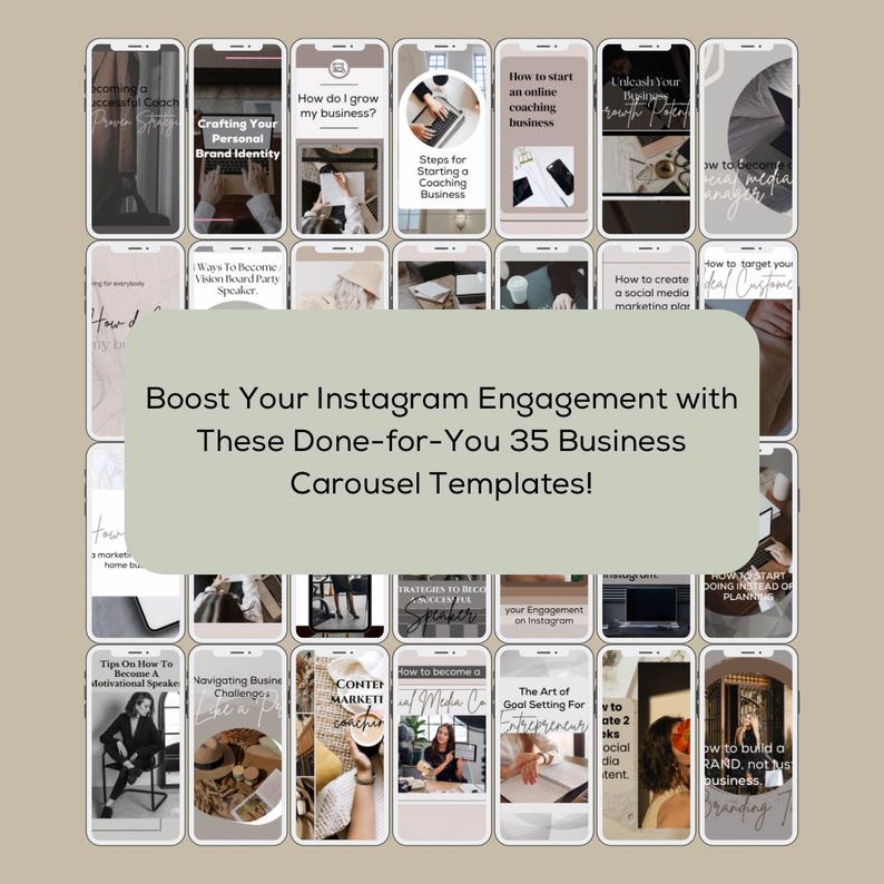 35 Instagram Business Carousel Templates | 6-page Editable Carousel ...