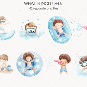 Pool Party Clipart, Beach Summer, Fun Cute Kids, Cocktails Ice-cream ...