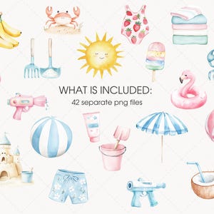Pool Party Clipart, Beach Summer, Fun Cute Kids, Cocktails Ice-cream ...