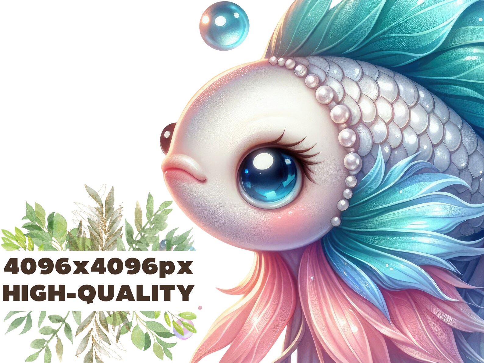 Bundle Watercolor Undersea World 46 PNG Clipart , Cute Ocean Animals ...